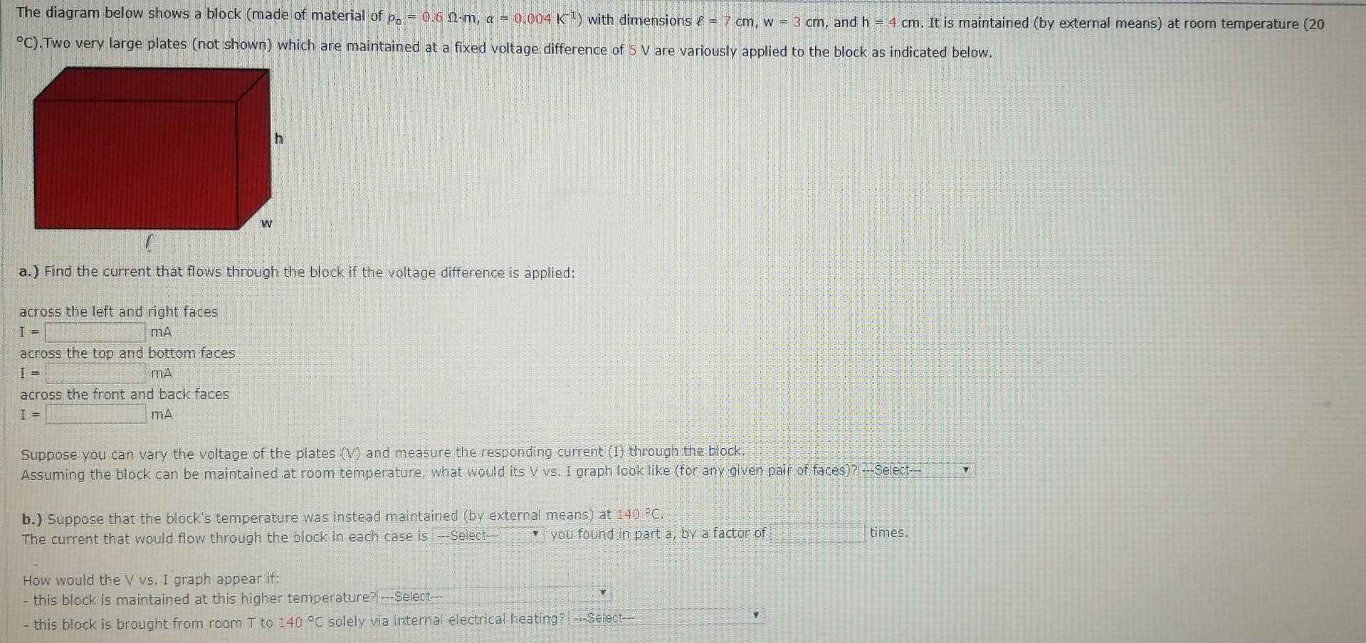 Solved The diagram below shows a block (made of material of | Chegg.com