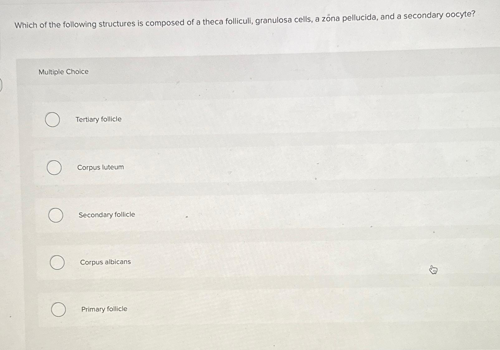 Solved Which of the following structures is composed of a | Chegg.com