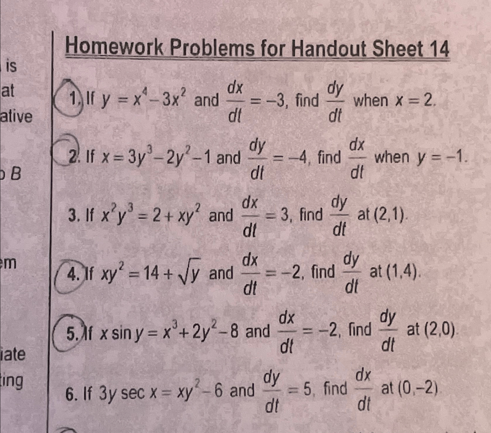 Solved Homework Problems for Handout Sheet 14If y=x4-3x2 | Chegg.com