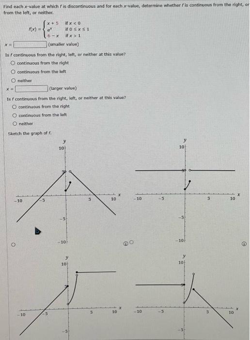 Solved Find each x-value at which f is discontinuous and for | Chegg.com