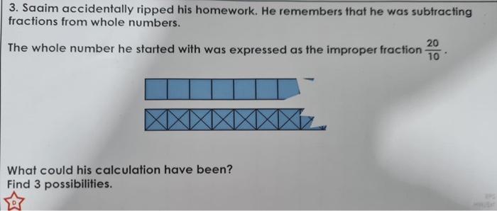 Solved 3. Saaim accidentally ripped his homework. He | Chegg.com