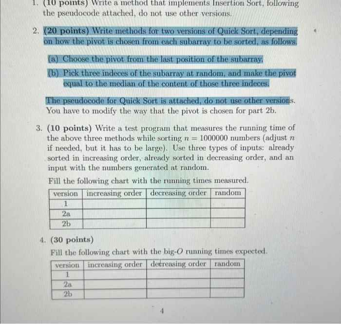 1. (10 points) Write a method that implements | Chegg.com