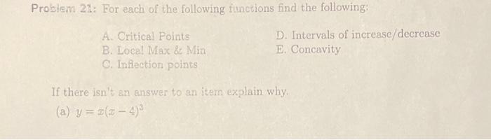 Solved Probiem 2x: For each of the following functions find | Chegg.com