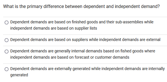 Solved What is the primary difference between dependent and | Chegg.com