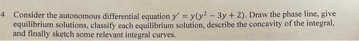 Solved Consider the autonomous differential equation 𝑦′ = | Chegg.com