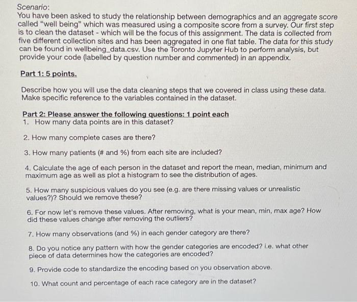 Solved Scenario: You have been asked to study the | Chegg.com