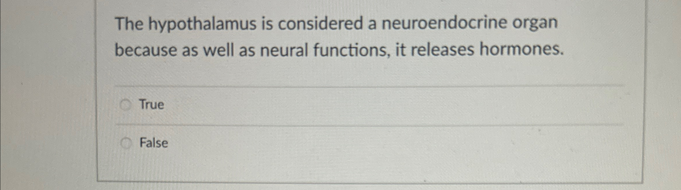Solved The hypothalamus is considered a neuroendocrine organ | Chegg.com