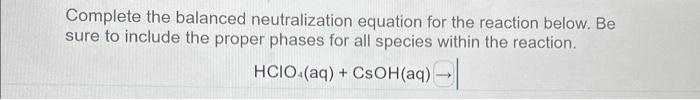 Solved Complete the balanced dissociation equation for the | Chegg.com