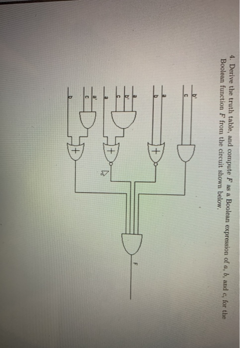 Solved 4 Derive The Truth Table And Compute F As A Boolean