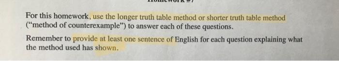 Solved For this homework, use the longer truth table method | Chegg.com