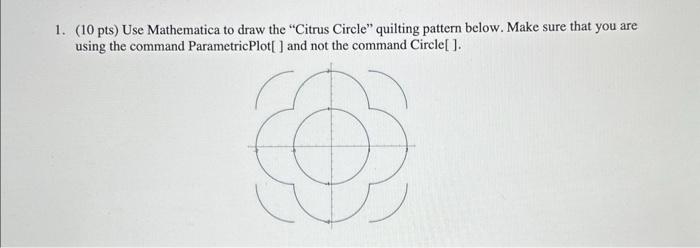 Solved (10 pts) Use Mathematica to draw the "Citrus Circle" | Chegg.com