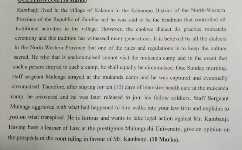 Kambanji lived in the village of Kakoma in the | Chegg.com