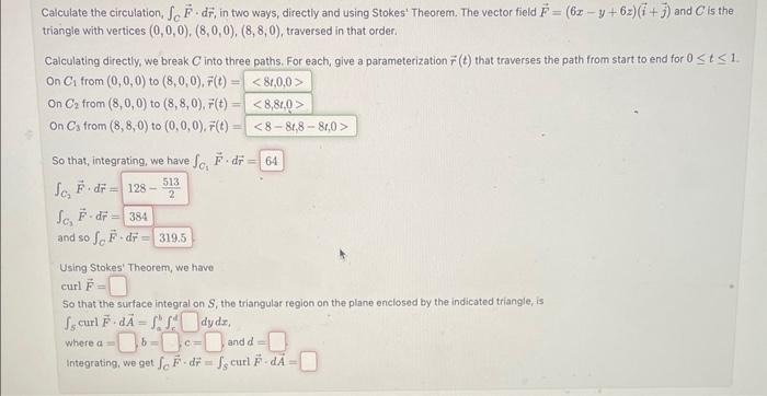 Solved Calculate the circulation, ∫CF⋅dr, in two ways, | Chegg.com