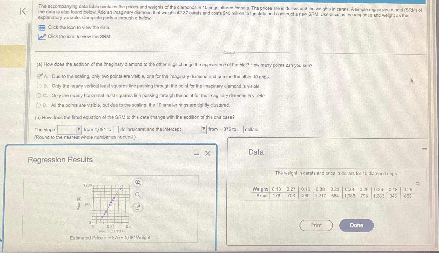 Solved explanatory variable. Complete parts a through d | Chegg.com