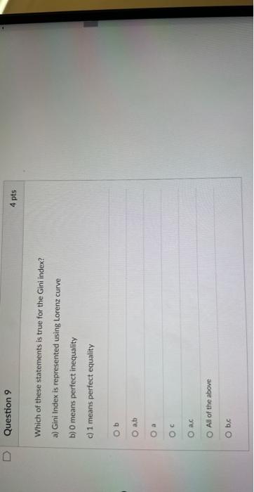 Solved Which of these statements is true for the Gini index? | Chegg.com