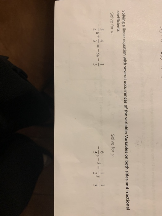Solved Solving a linear equation with several occurrences of | Chegg.com