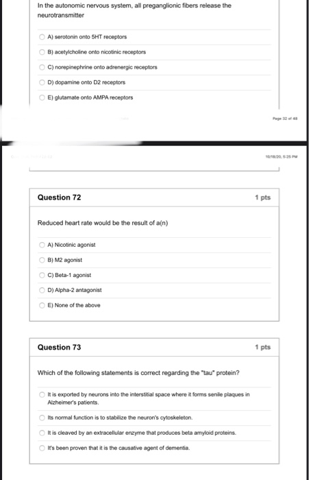 Solved In the autonomic nervous system, all preganglionic | Chegg.com