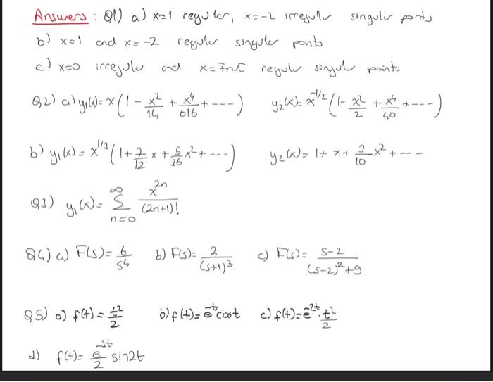 Solved Q1) Find and classify the singule points of the | Chegg.com