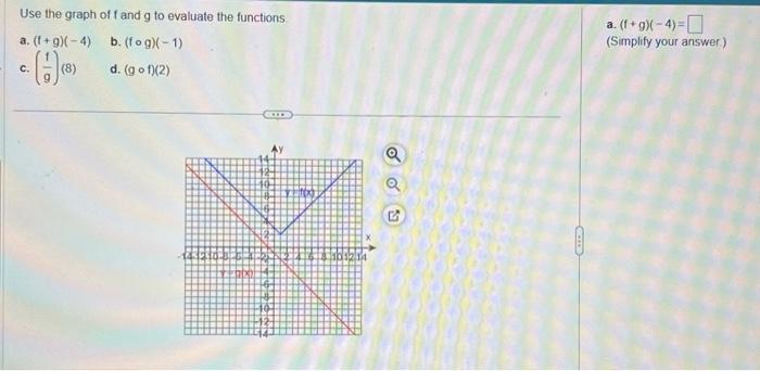 Solved Use the graph of f and g to evaluate the functions a. | Chegg.com