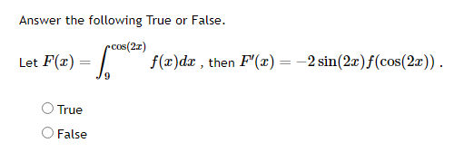 Solved Answer the following True or False.Let | Chegg.com
