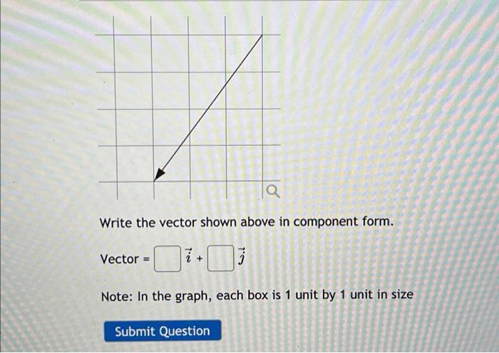 Solved Q Write the vector shown above in component form. | Chegg.com