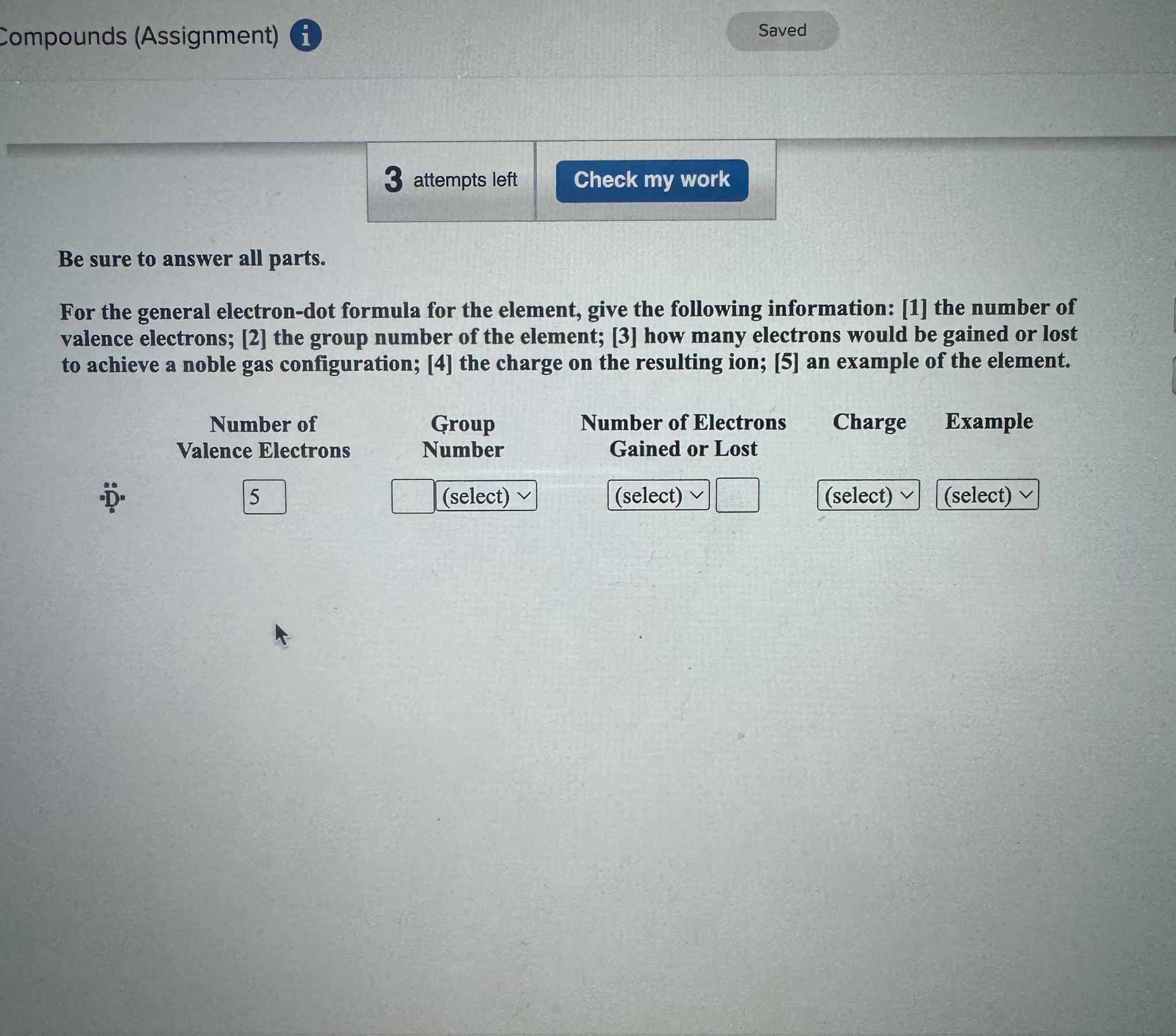 Solved Compounds (Assignment)3 ﻿attempts leftBe sure to | Chegg.com
