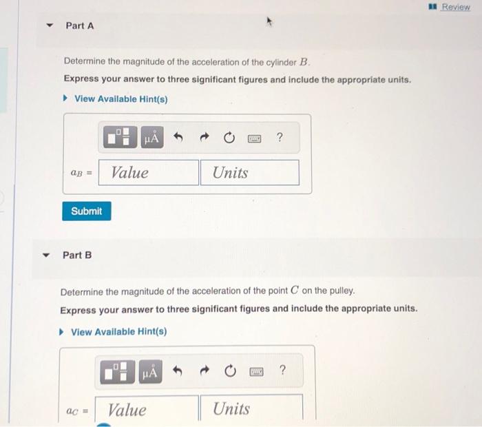 Solved The center of the pulley is being lifted vertically | Chegg.com