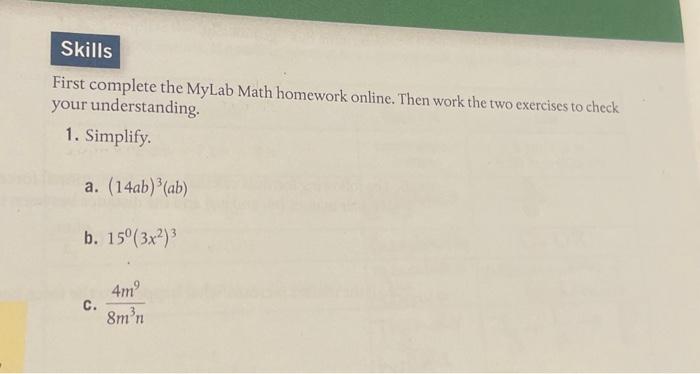 Solved First complete the MyLab Math homework online. Then | Chegg.com