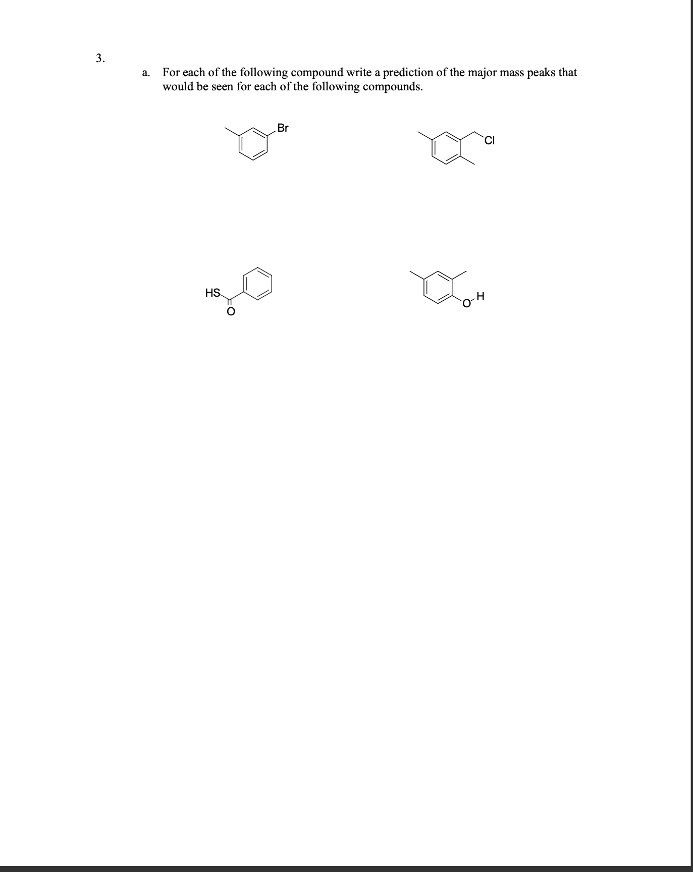 Solved a. ﻿For each of the following compound write a | Chegg.com