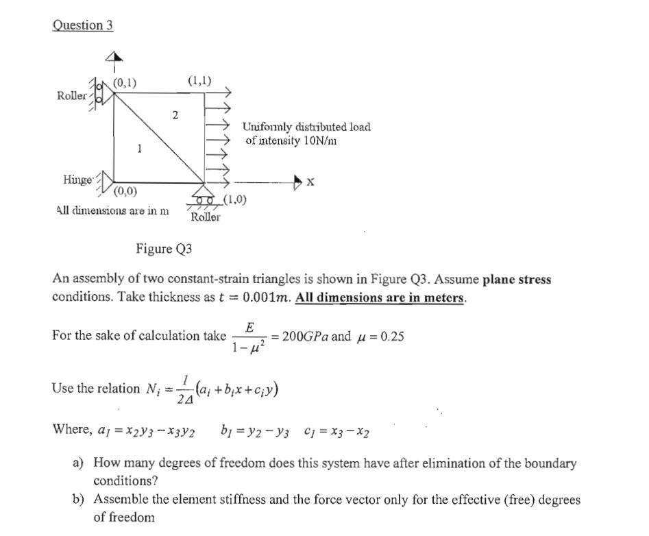 Solved a) How many degrees of freedom does this system have | Chegg.com