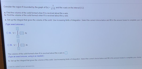 Solved 1 Consider the region R bounded by the graph of f(x) | Chegg.com
