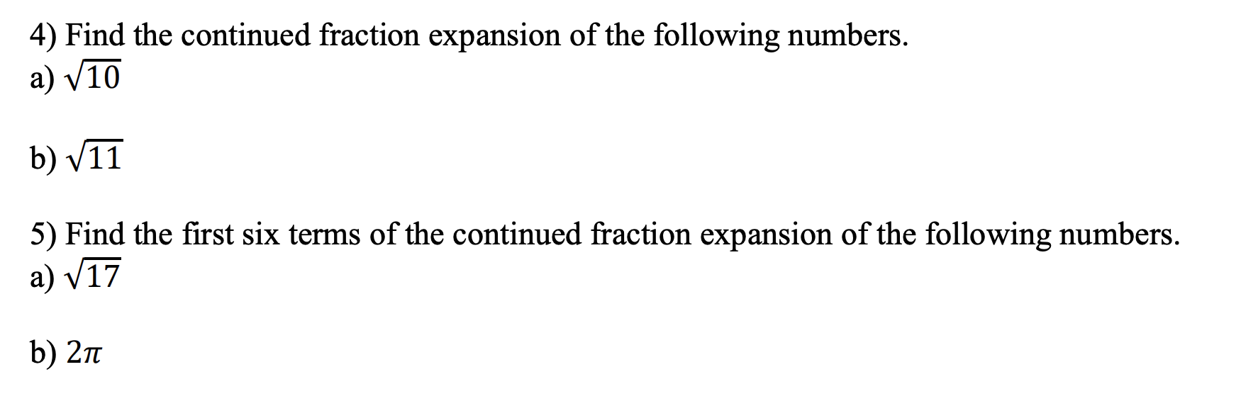 Find the continued fraction expansion of the | Chegg.com
