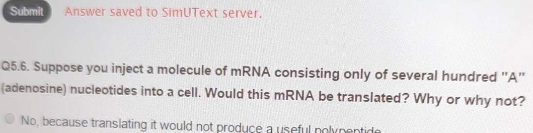 Solved Answer saved to simuText server.Q5.6. ﻿Suppose you | Chegg.com