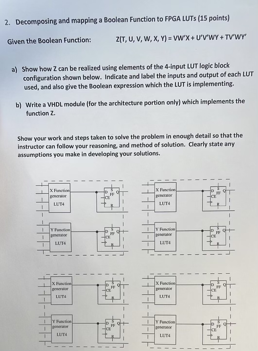 Solved Decomposing And Mapping A Boolean Function To Fpga 7144