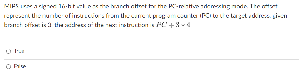 Solved MIPS uses a signed 16-bit value as the branch offset | Chegg.com