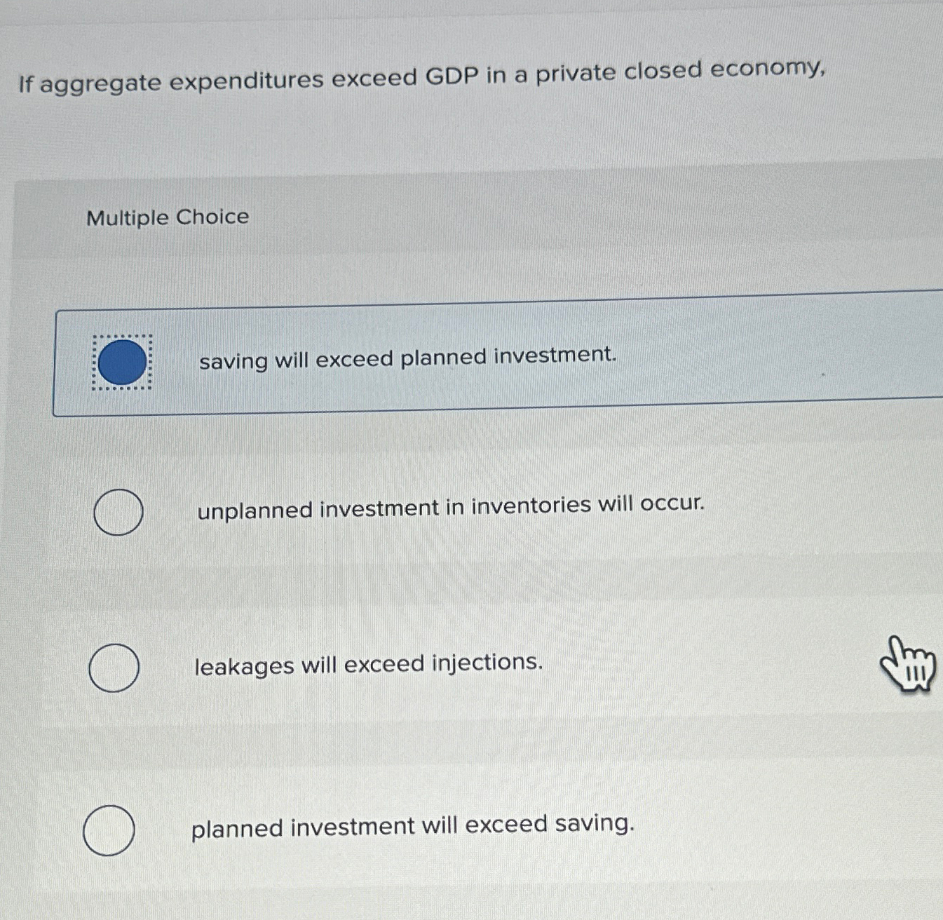 Solved If aggregate expenditures exceed GDP in a private | Chegg.com