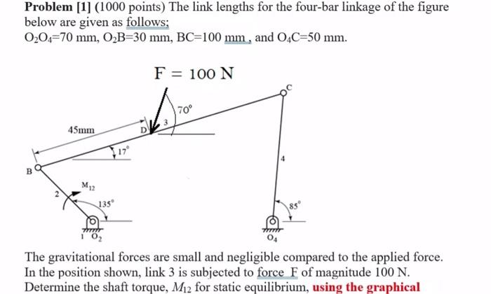 Solved Problem [1] (1000 points) The link lengths for the | Chegg.com
