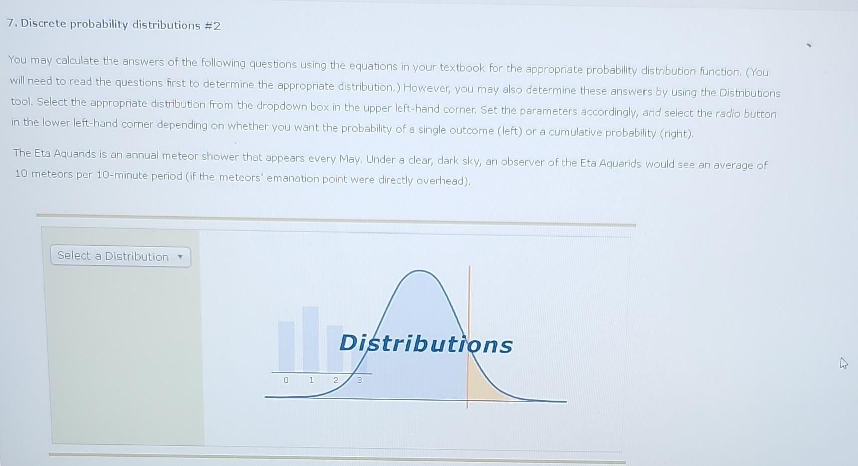 Solved 7. Discrete probability distributions #2 You may | Chegg.com