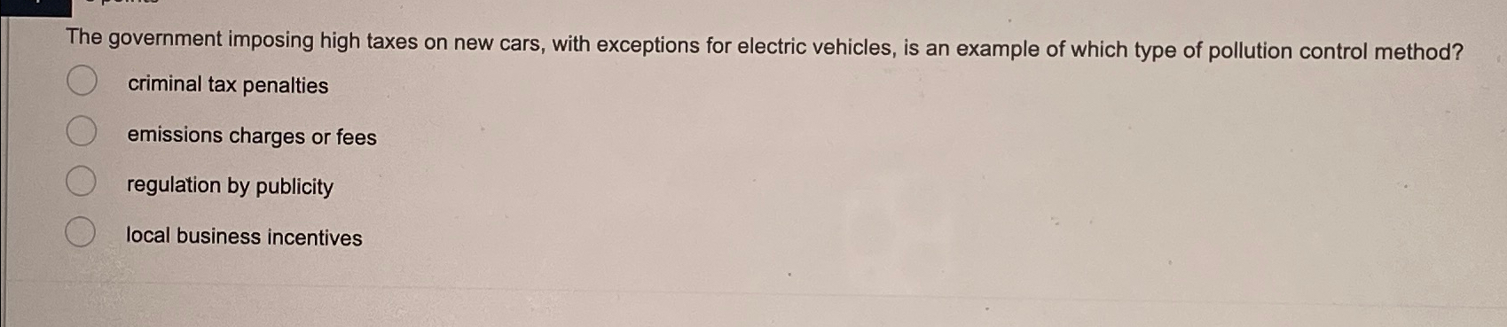 Solved The government imposing high taxes on new cars, with | Chegg.com