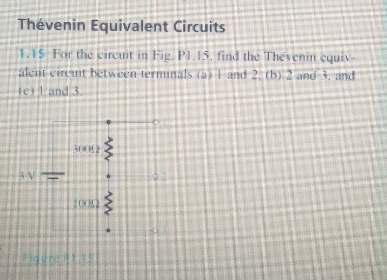 Solved Thévenin Equivalent Circuits 1.15 For the circuit in | Chegg.com