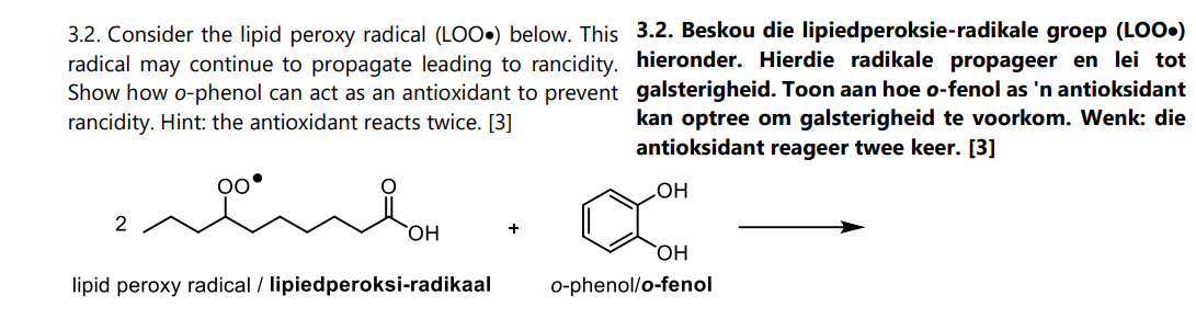 Solved 3.2. ﻿Consider the lipid peroxy radical (LOO* | Chegg.com