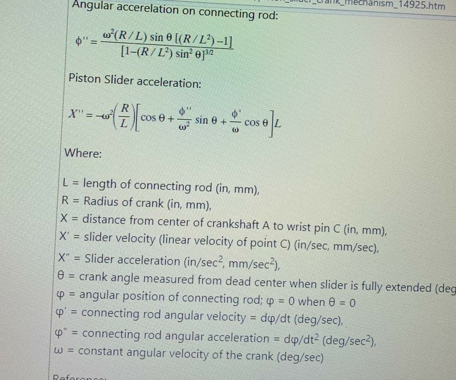 Tespiston_slider_crank_mechanism_14925.htm Piston / | Chegg.com