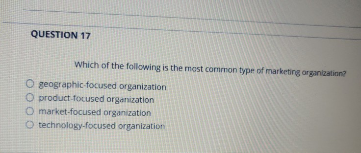 Solved QUESTION 17 Which of the following is the most common | Chegg.com