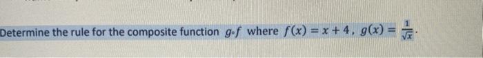Solved Determine the rule for the composite function gof | Chegg.com