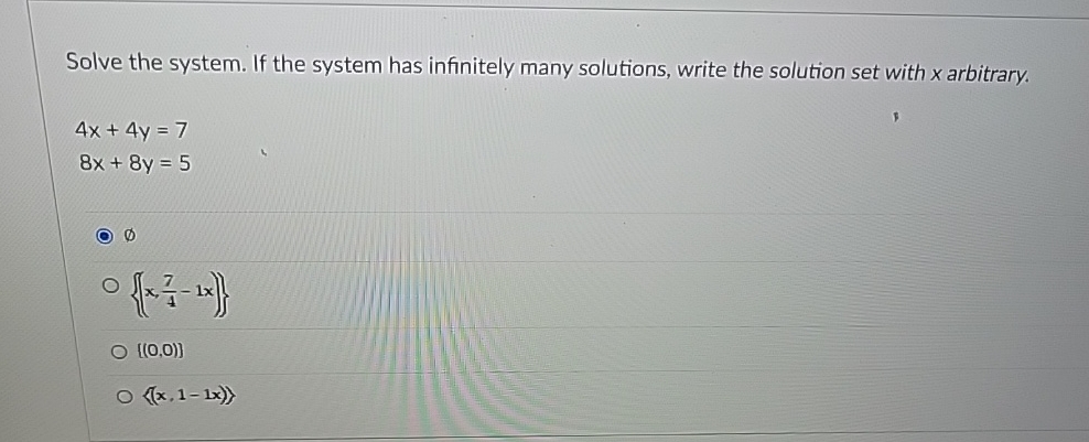 Solved Solve the system. If the system has infinitely many | Chegg.com ...