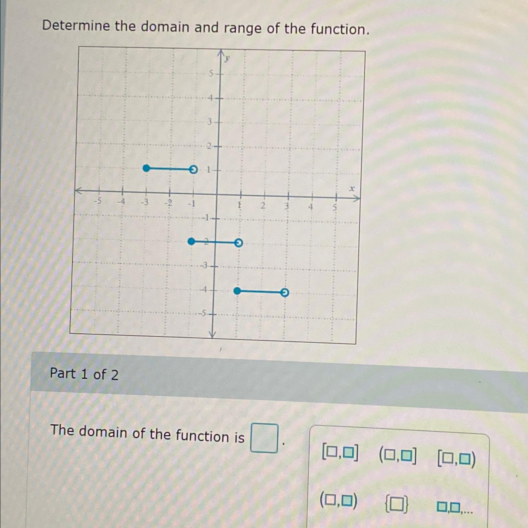 Solved Determine The Domain And Range Of The Function