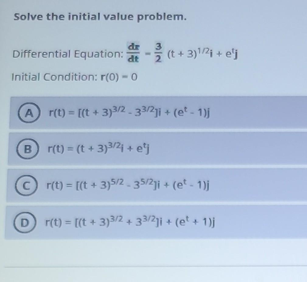 Solved Solve the initial value problem. Differential | Chegg.com