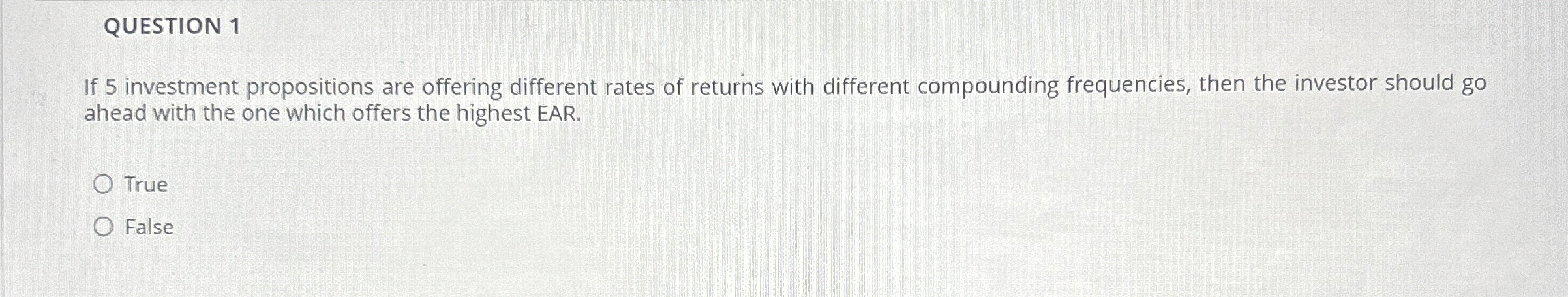 Solved QUESTION 1If 5 ﻿investment propositions are offering | Chegg.com