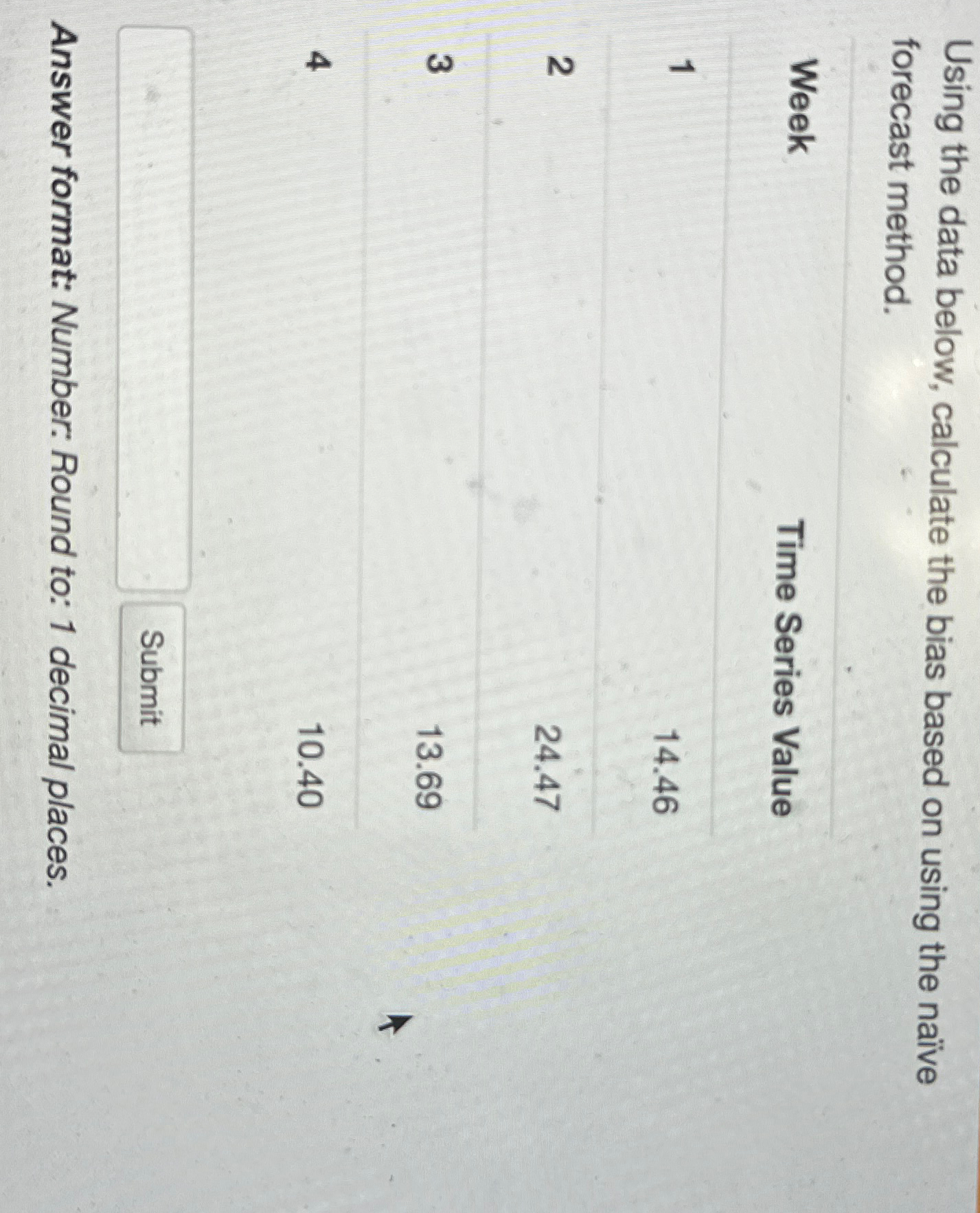 Solved Using the data below, calculate the bias based on | Chegg.com