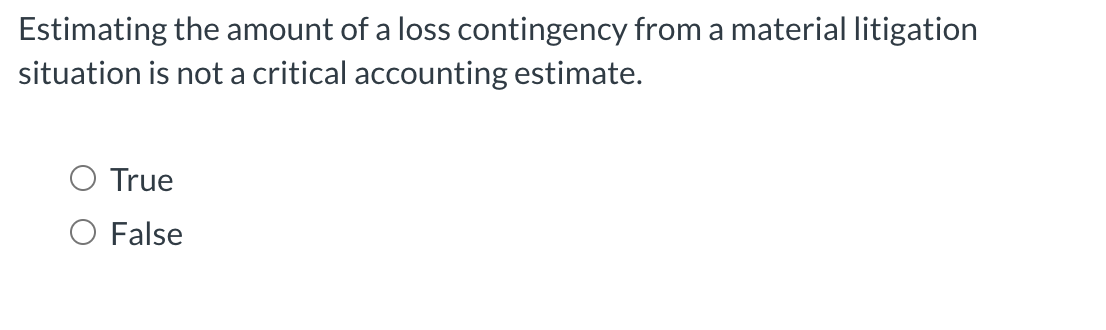 Solved Estimating the amount of a loss contingency from a | Chegg.com